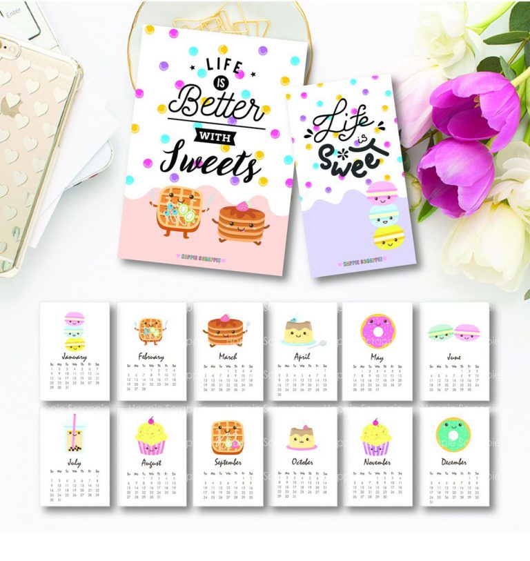 2017 Cute Calendar Printables - Super Cute Kawaii!!