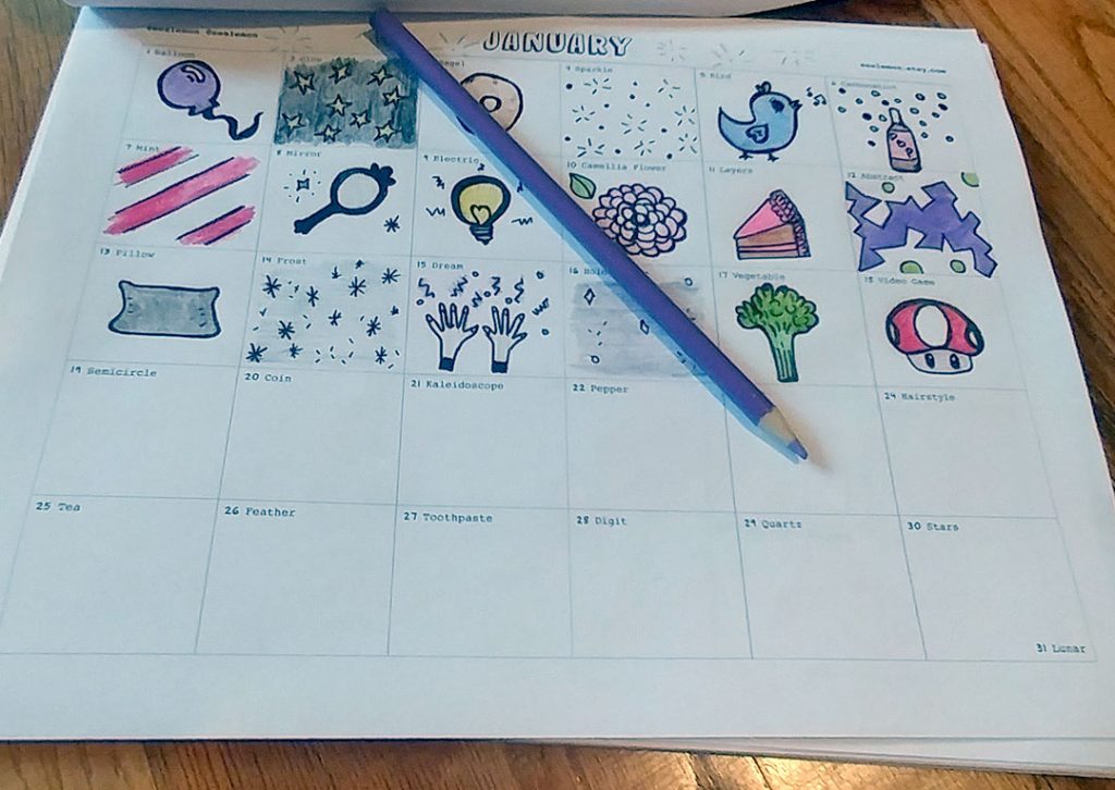 Sea Lemon's One Year Doodle Challenge Calendar - Super Cute Kawaii!!