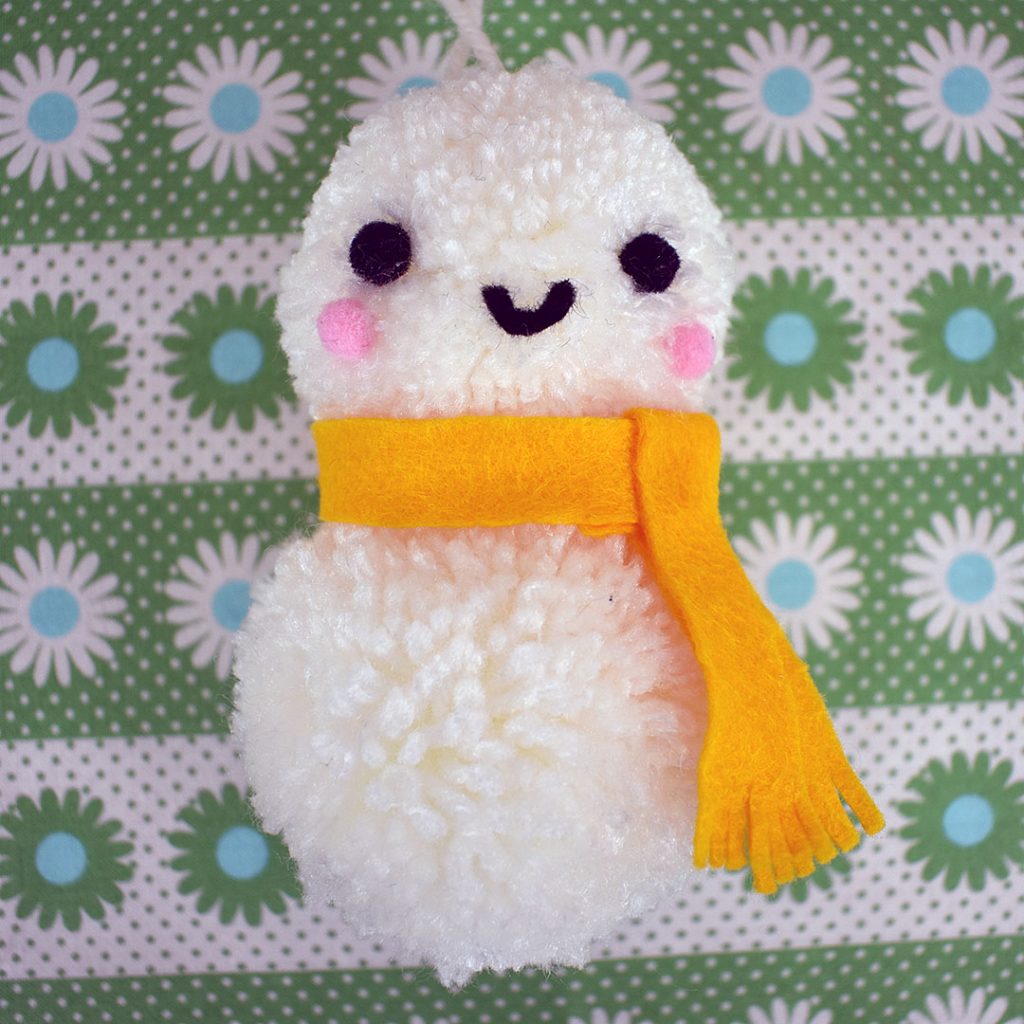 Kawaii Pom Pom Snowman DIY Tutorial - Super Cute Kawaii!!