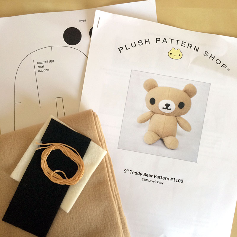 Plush Pattern Shop Teddy Bear Sewing Kit Review - Super Cute Kawaii!!