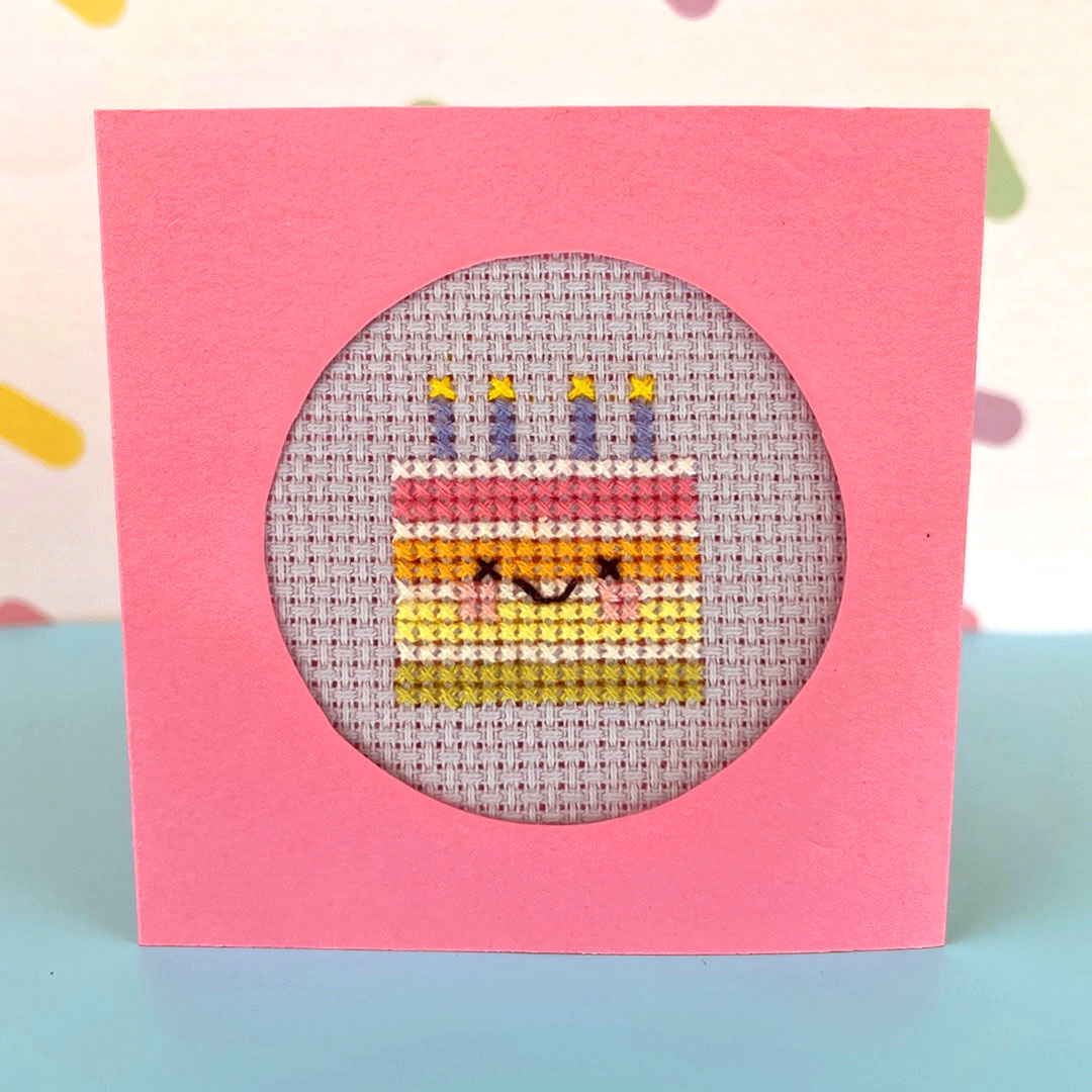 Cute Cross Stitch Card Tutorial - Super Cute Kawaii!!