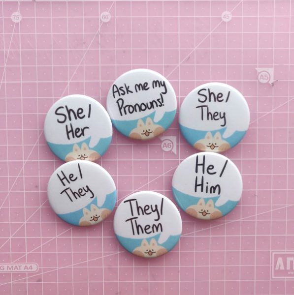 Pronoun Pins For Pride Month - Super Cute Kawaii!!