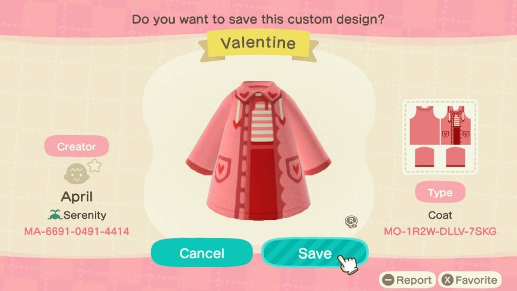 Cute Animal Crossing Custom Designs for Valentines - Super Cute Kawaii!!